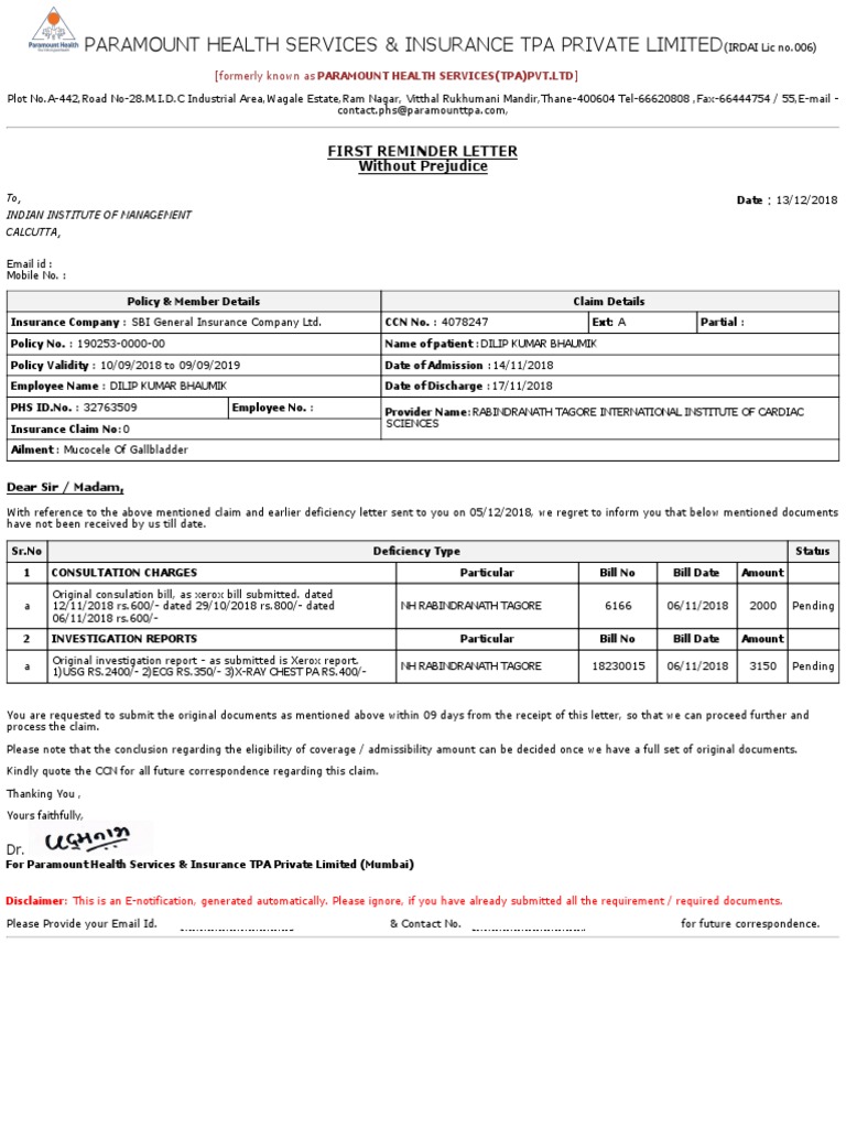 Paramount Health Services & Insurance Tpa Private Limited: First ...