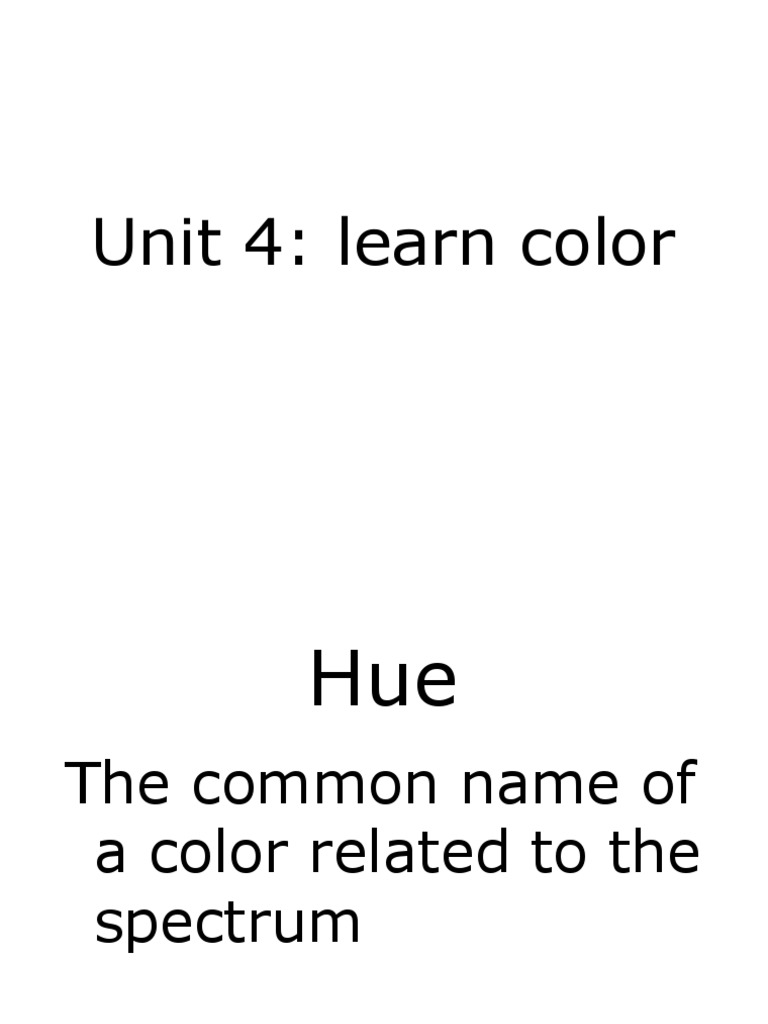 Color Theory Vocabulary Guide | PDF