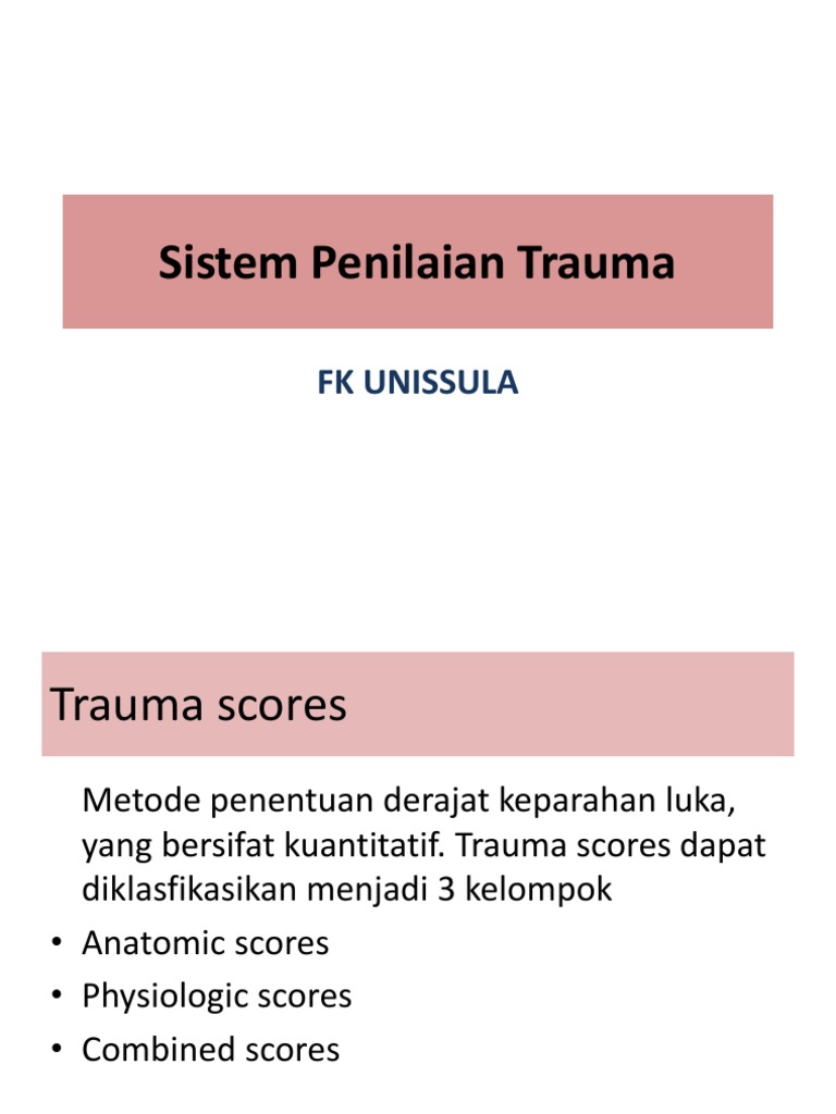 Penilaian Trauma: Skala dan Metode | PDF