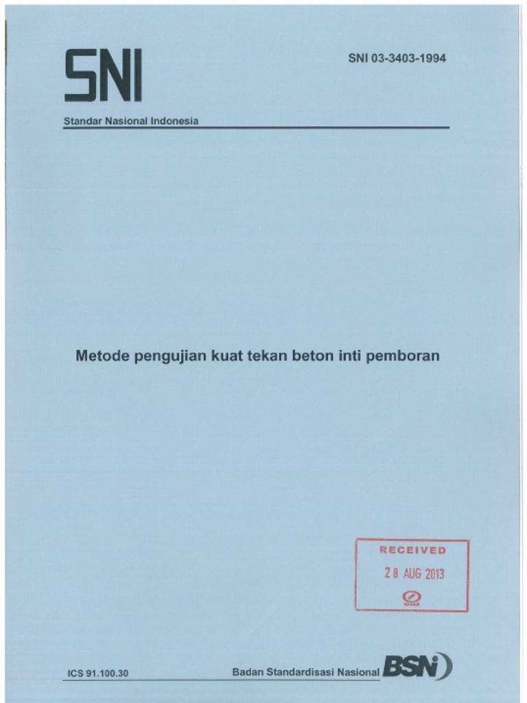 15. SNI 03-3403-1994 Metode pengujian kuat tekan beton inti pemboran.pdf