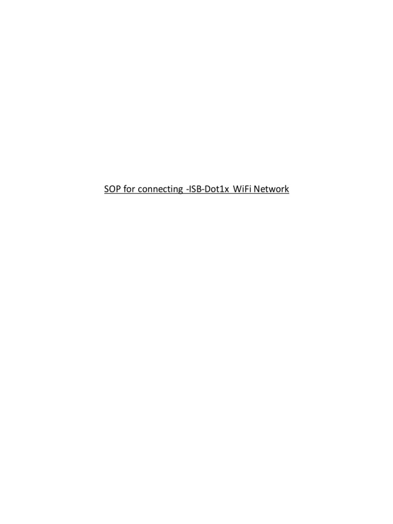ISB-Dot1x WiFi Connection Guide | PDF