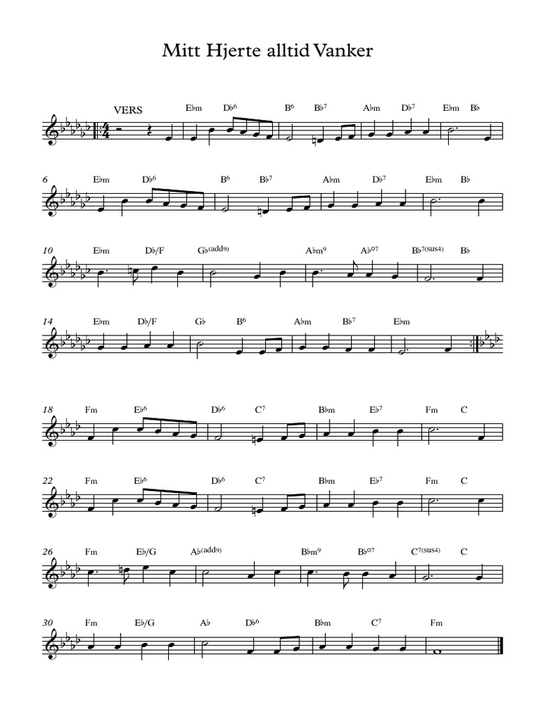 Mitt Hjerte Alltid Vanker - Full Score | PDF