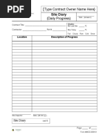 On Site Daily Construction Report Template | PDF | Building | Civil ...