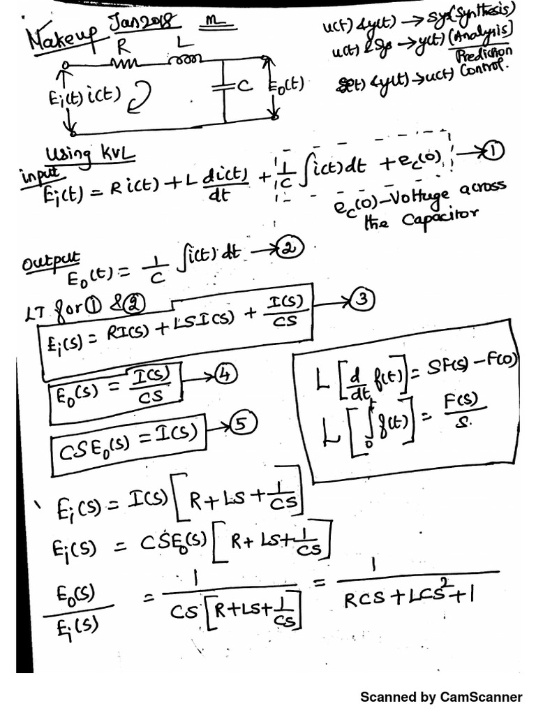 Transfer Function For Electrical Network | PDF