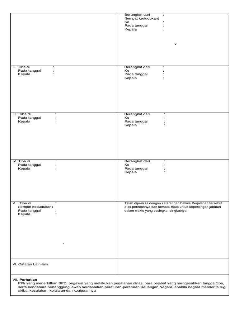 SPPD Kosong Format | PDF