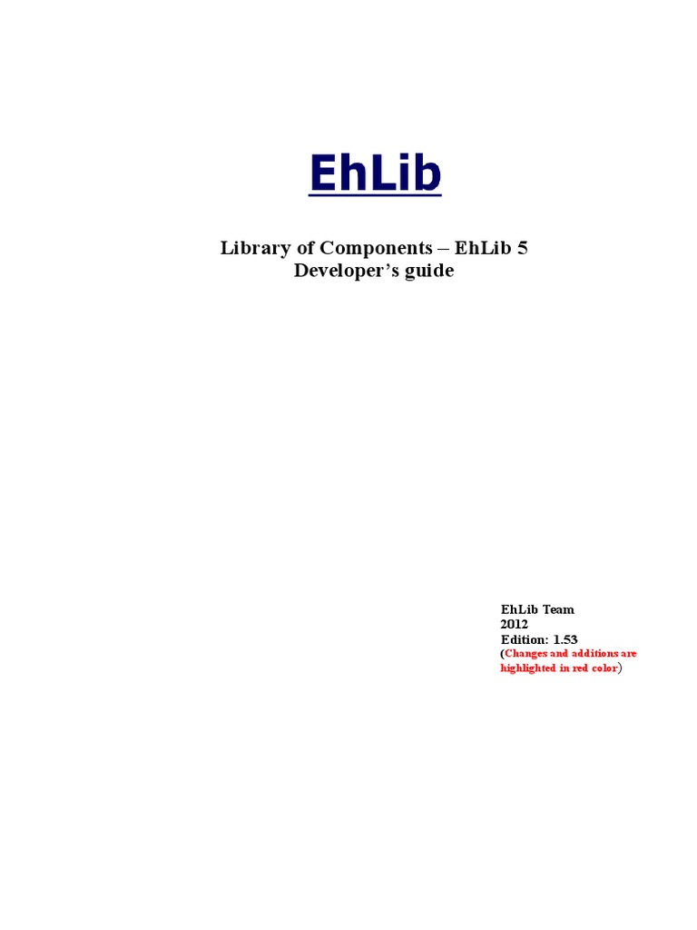EhLib Users Guide | Download Free PDF | Software Engineering | Software Development