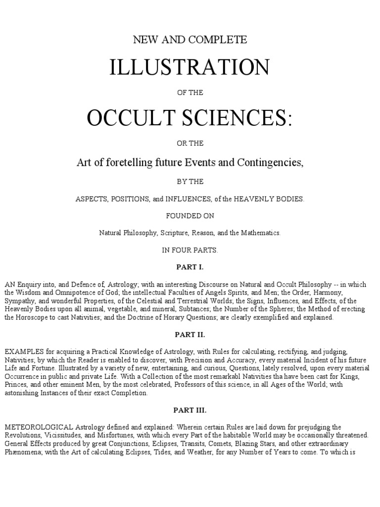 Complete Illustration of The Occult Sciences | PDF