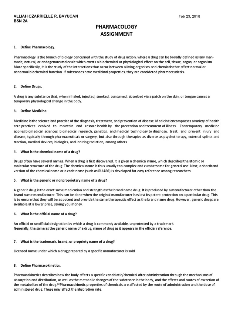 Pharma Assignment | Pharmacokinetics | Pharmacology | Free 30-day Trial | Scribd