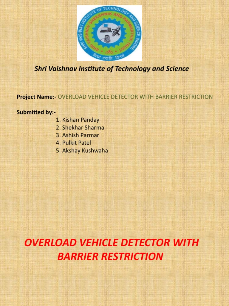 Overload Vehicle Detector With Barrier Restriction | PDF | Crane ...