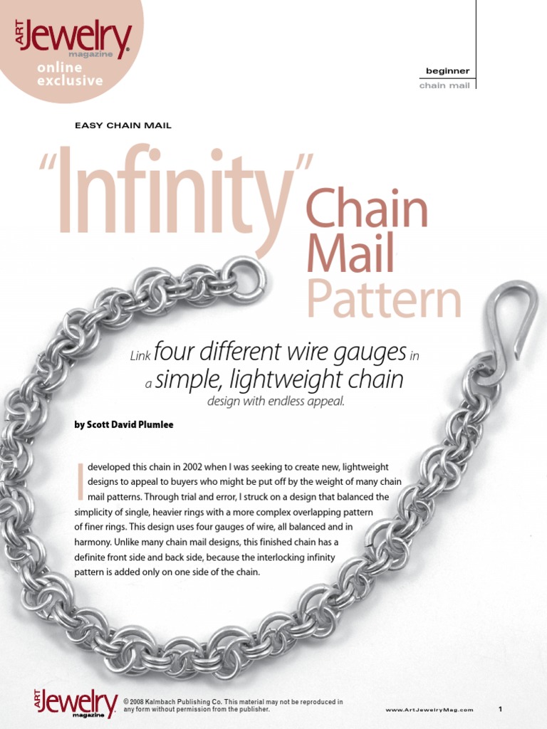 AJM Infinity Chain Mail Pattern | Download Free PDF | Jewellery | Crafts
