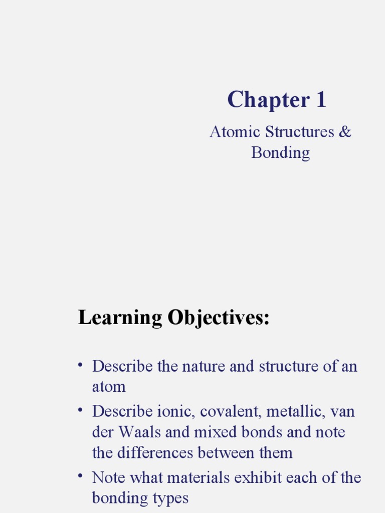 Atomic Structures and Bonding Explained | PDF | Chemical Bond | Ion