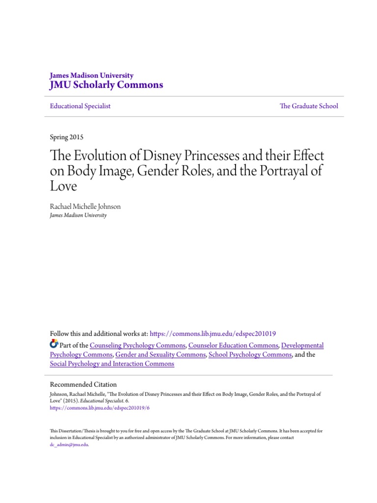 The Evolution of Disney Princesses and Their Effect On Body Image | PDF ...
