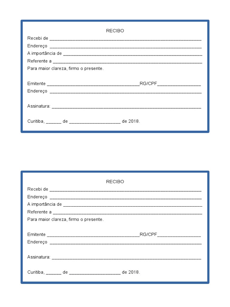 Recibo modelo para download | PDF