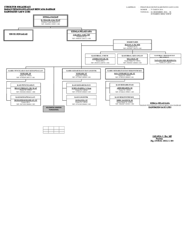 Struktur BPBD 2017 Ok | PDF