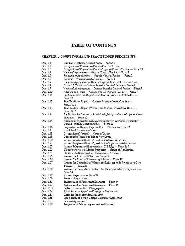 Table of Contents | PDF | Crime & Violence | Crime Thriller