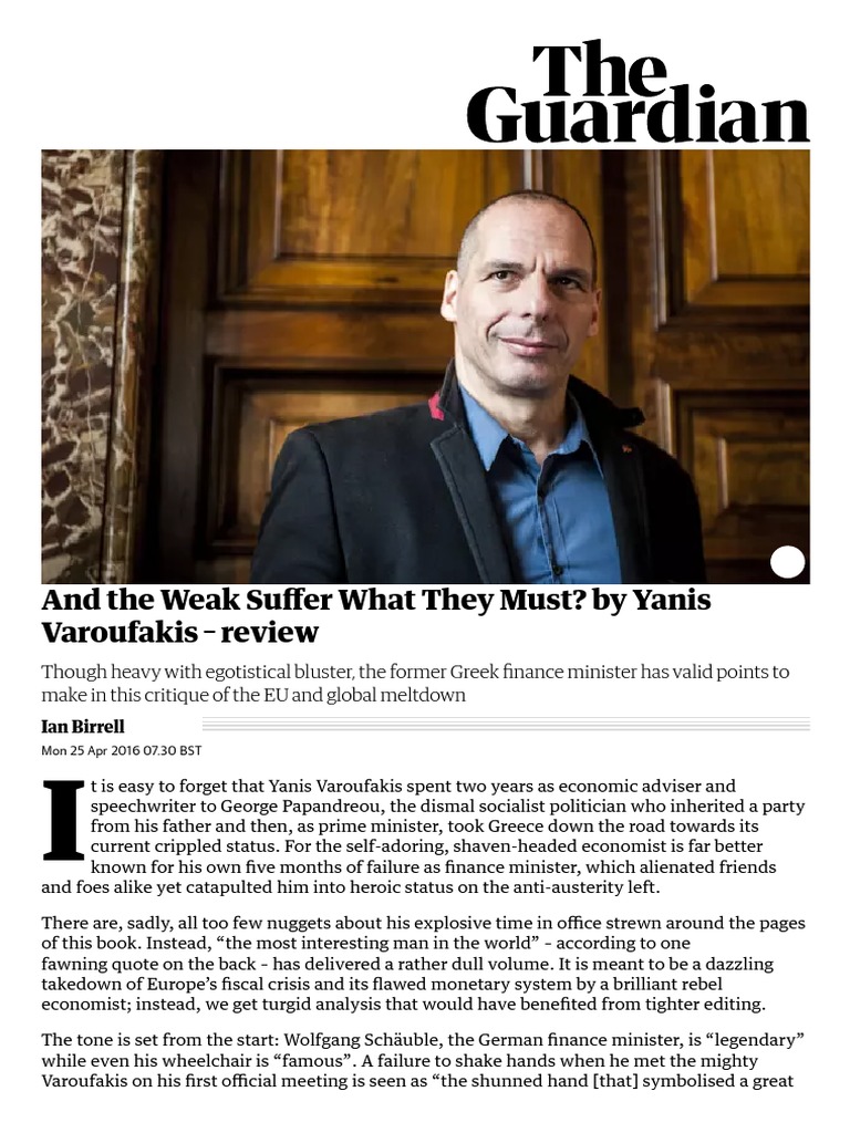 And The Weak Suffer What They Must - by Yanis Varoufakis - Review ...