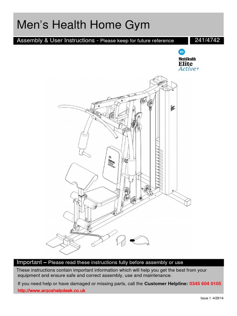 Men 'S Health Home Gym: Assembly & User Instructions - 241/4742 | PDF ...
