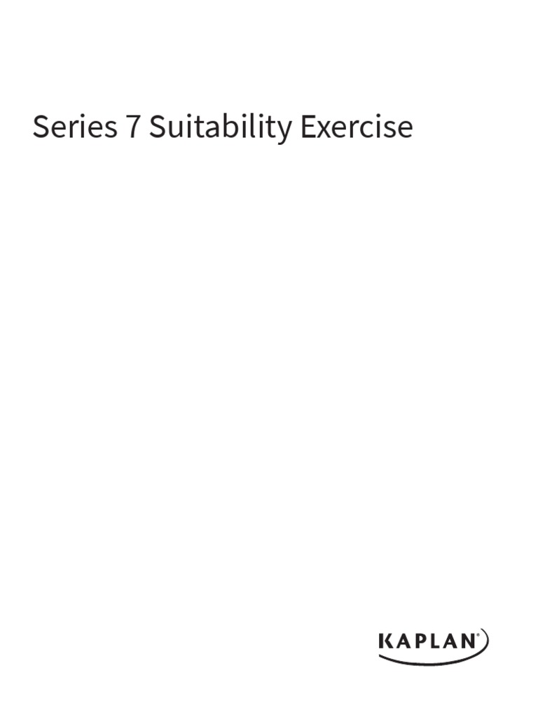 Series 7 Suitability Exercise Secured | PDF | Bonds (Finance ...