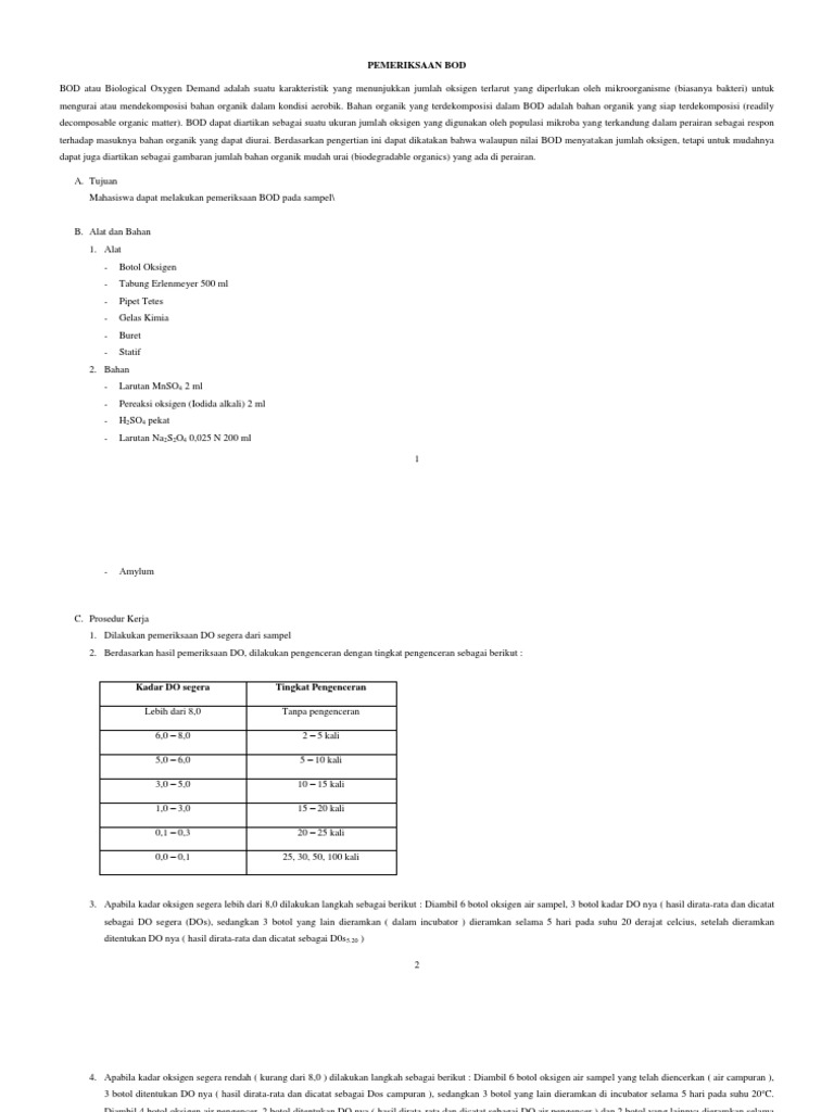 Pemeriksaan Bod Cod Tss | PDF