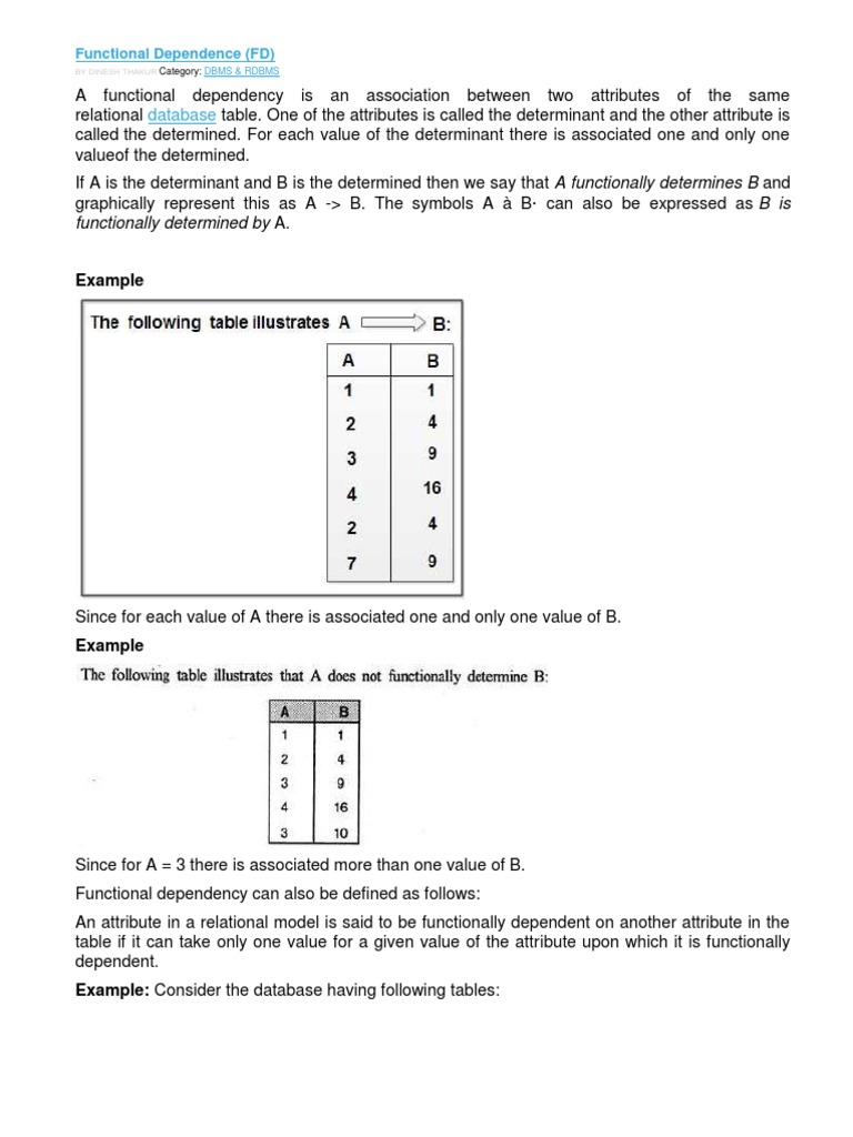 Understanding Functional Dependencies in DBMS | PDF | Relational Model ...