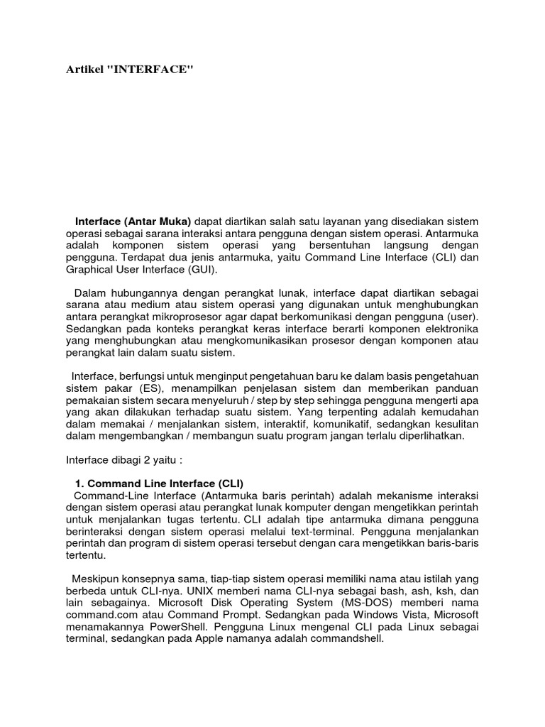 Panduan Lengkap Interface: CLI & GUI | PDF