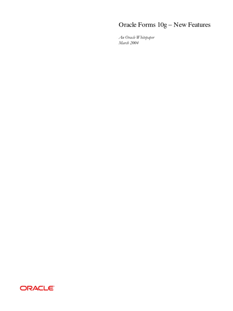 Oracle Forms 10g New Features Overview | PDF | Java (Programming ...