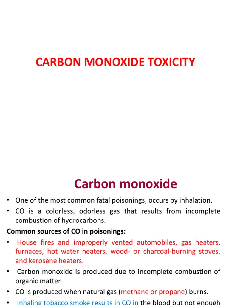 Carbon Monoxide Poisoning | PDF | Carbon Monoxide | Selenium