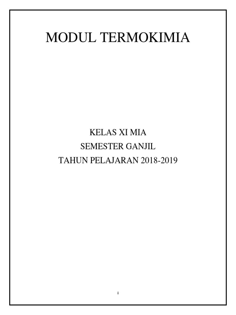 Modul Termokimia Xi Mia Sman 30 | PDF