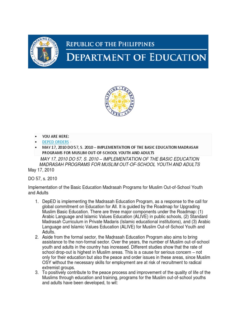 Deped Order | PDF | Literacy | Change