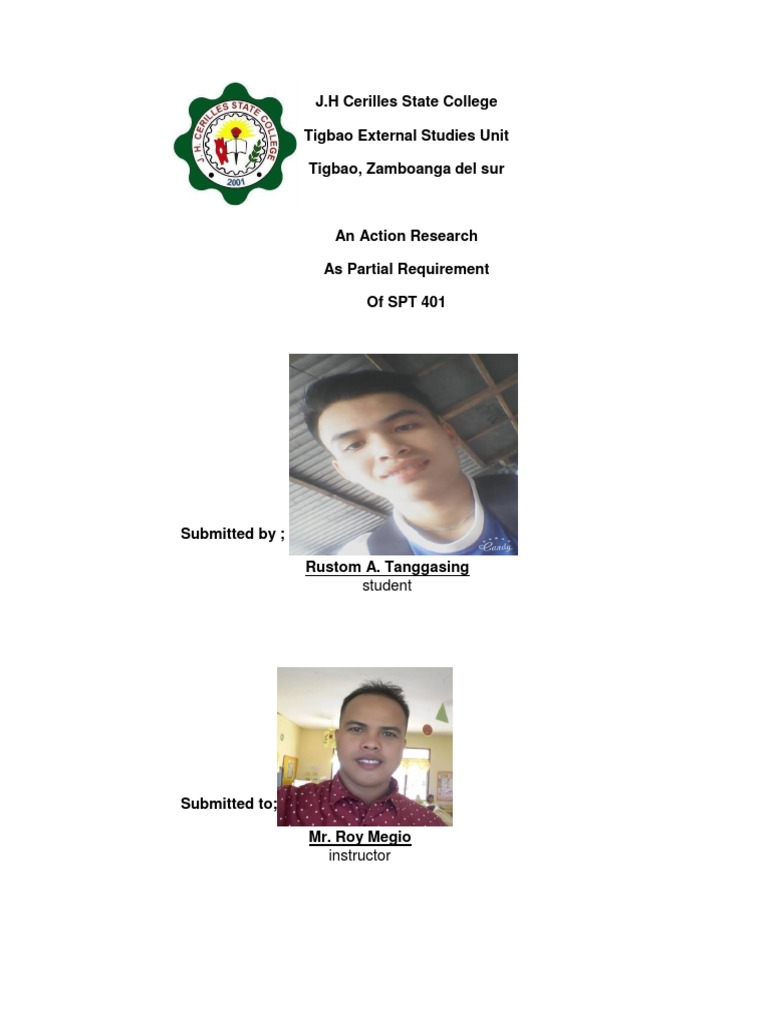 J.H Cerilles State College Tigbao External Studies Unit Tigbao ...