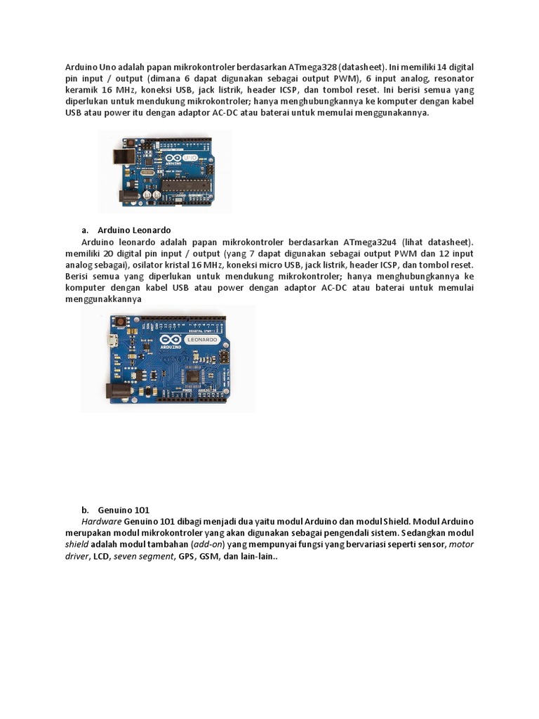 Arduino Uno Adalah Papan Mikrokontroler Berdasarkan ATmega328 | PDF