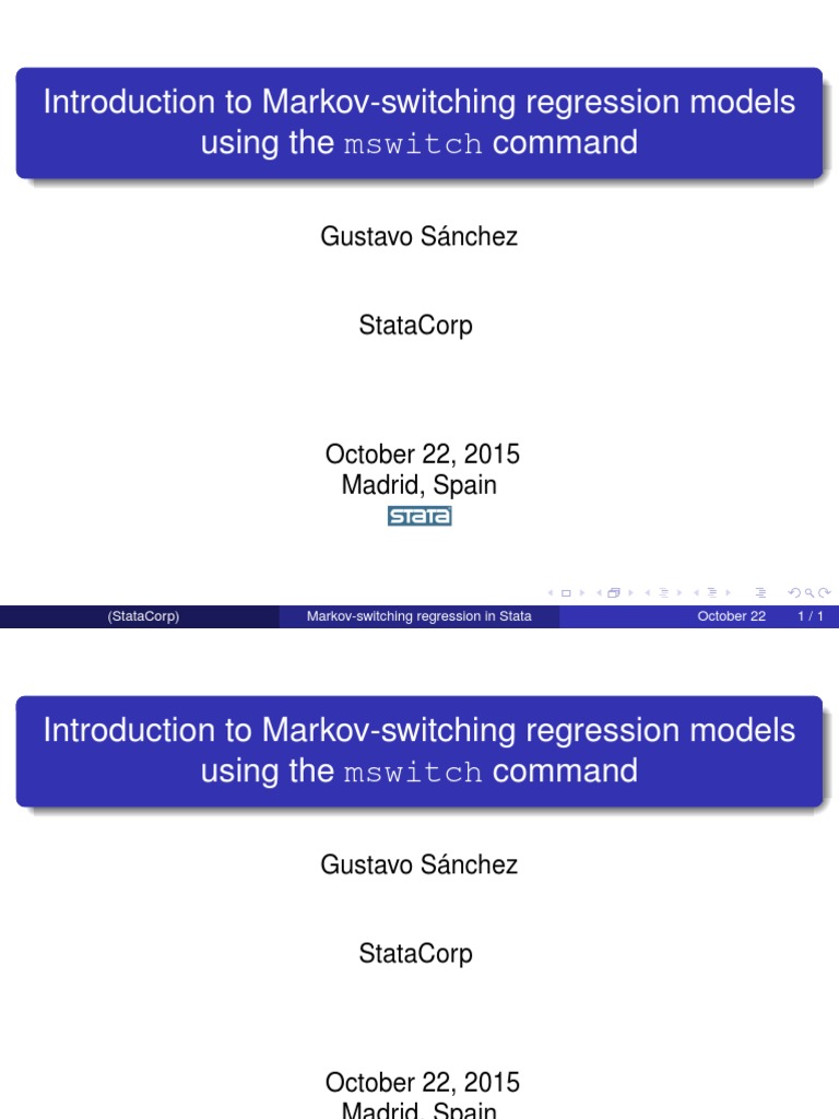 Intro To Msm With Stata Pdf Markov Chain Regression Analysis
