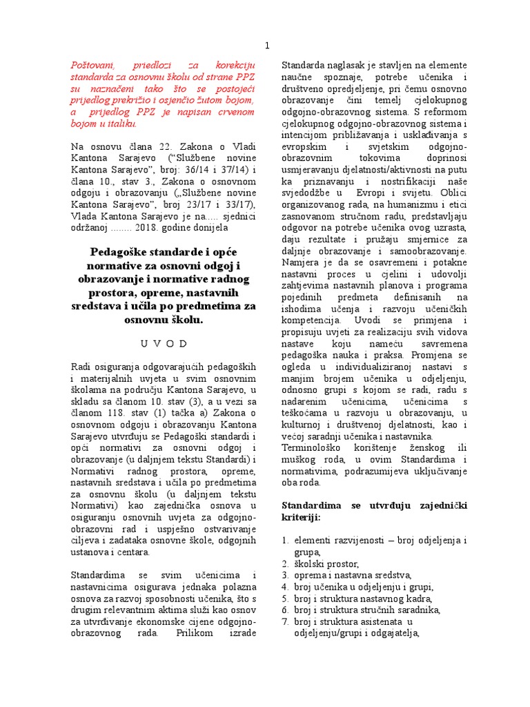 Pedagoski Standardi | PDF