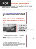 Piping Interview Questions and Answers | PDF | Valve | Pump