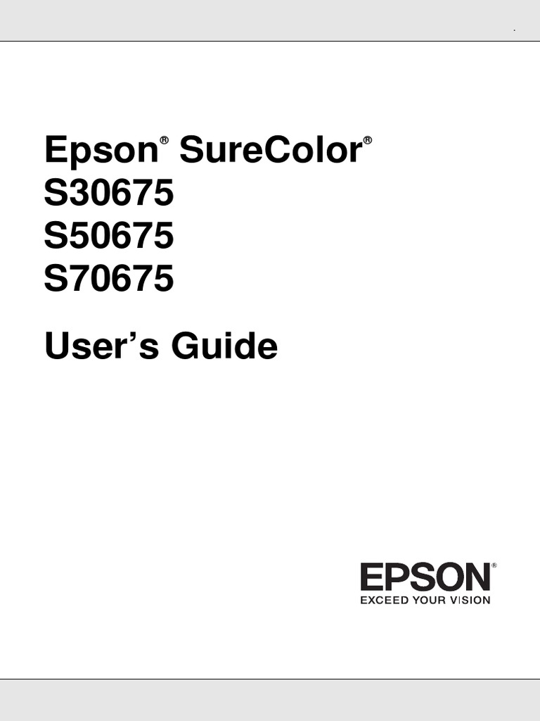 Epson® S70675 USER GUIDE | PDF | Printer (Computing) | Menu