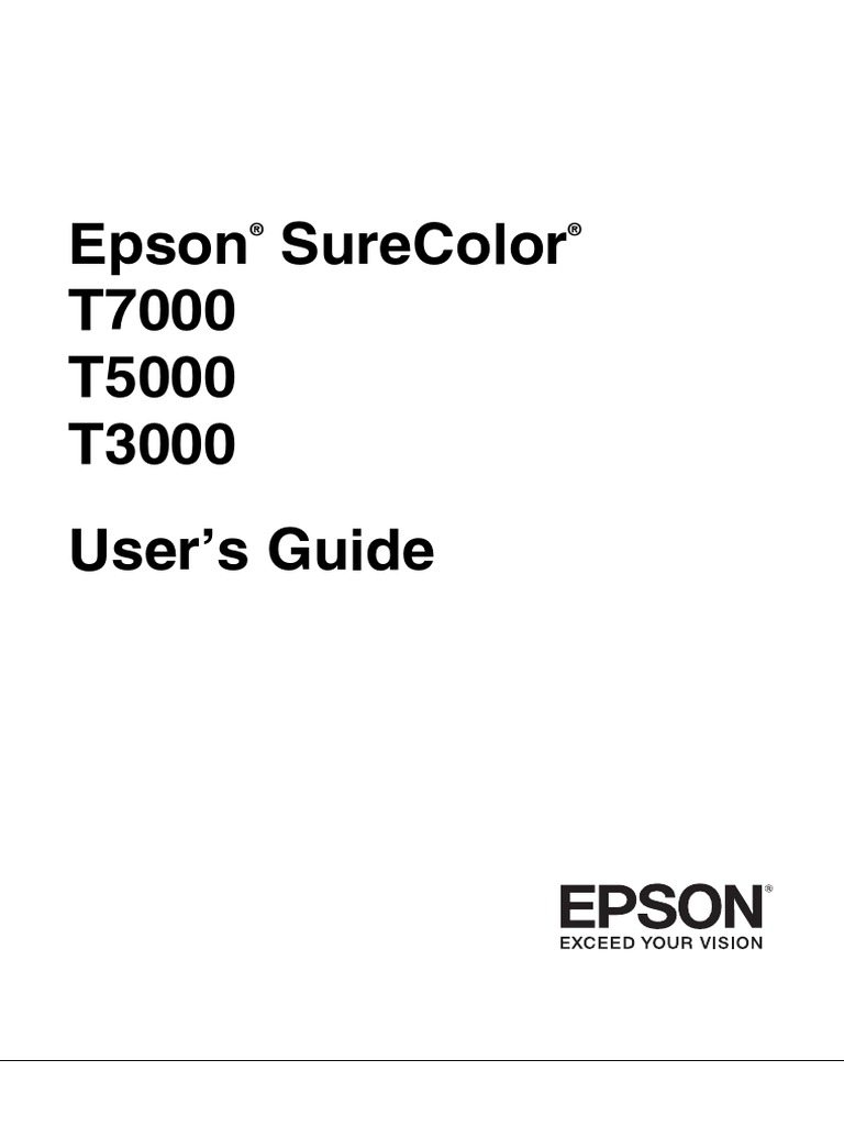 Epson® SureColor® T7000 T5000 T3000 User's Guide | PDF | Menu | Printer ...