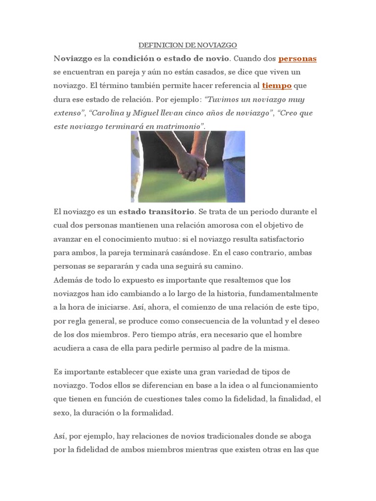 Definicion de Noviazgo | PDF | Matrimonio | Estado (política)