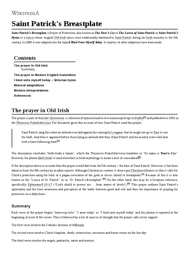 Saint Patrick's Breastplate | PDF | Religious Belief And Doctrine ...