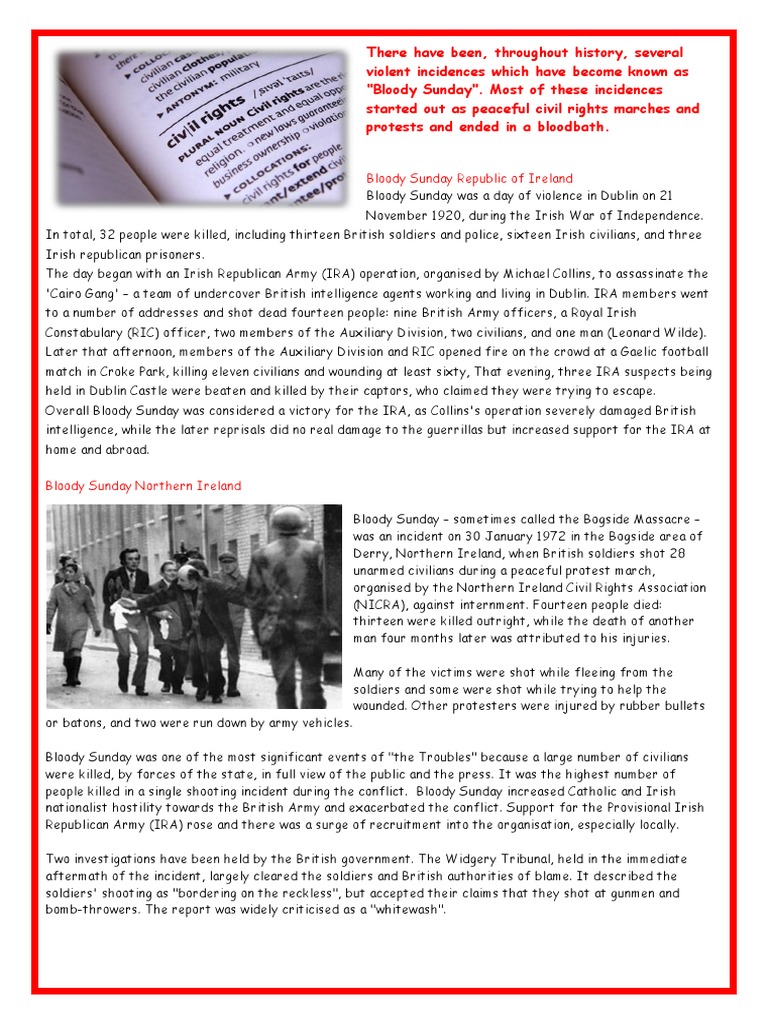 Overview of Historical Bloody Sundays | PDF | Irish Republicanism ...