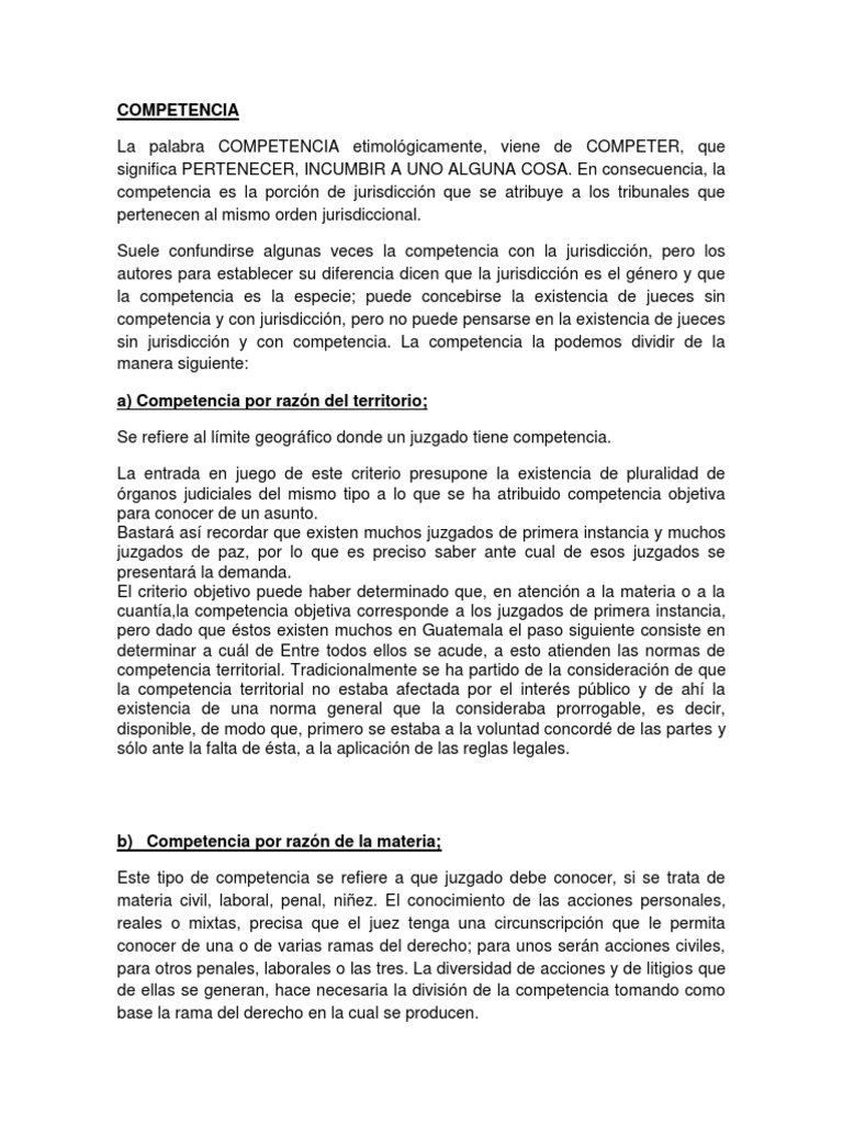Reglas de Competencia de Acuerdo Con El Codigo de Trabajo | PDF ...