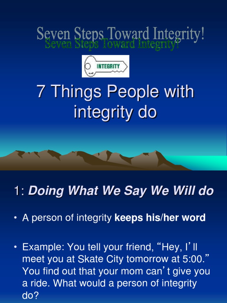 7 Things People With Integrity Do | PDF