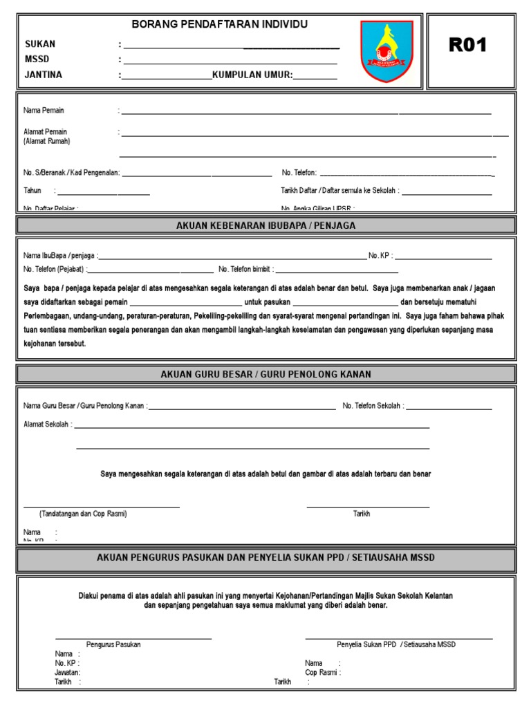 Borang R01 | PDF