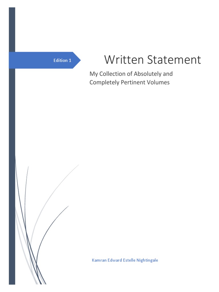 Written Statement | PDF | Definition