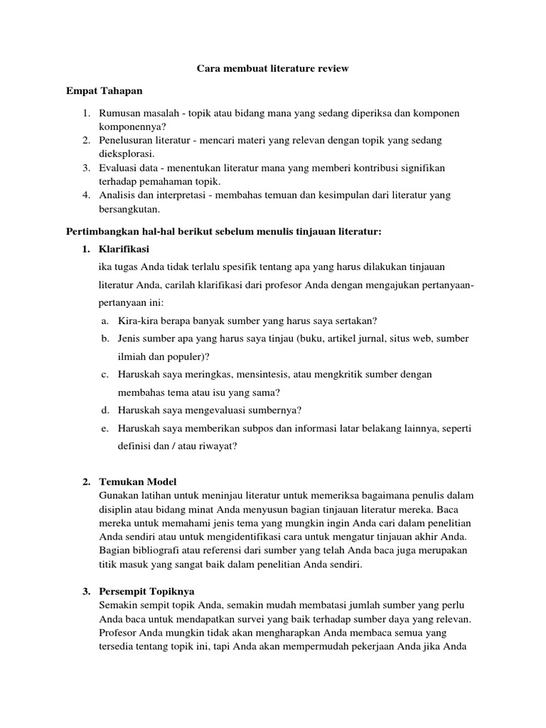 Cara Membuat Literature Review | PDF