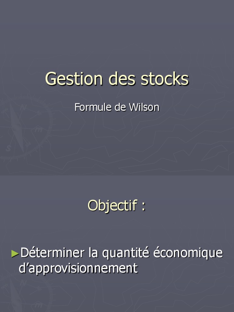Gestion - Des - Stocks Formule de Wilson | PDF