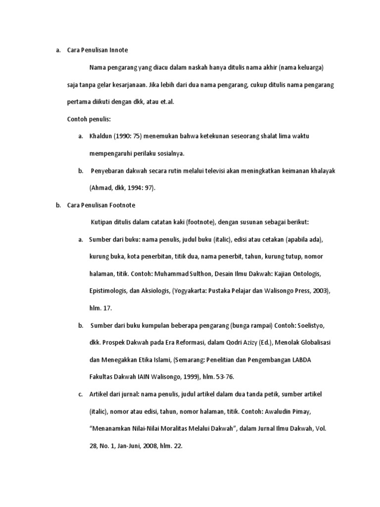 Panduan Penulisan Innote dan Footnote | PDF | Ilmu Sosial