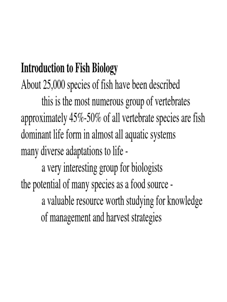 Introduction To Fishes PDF | PDF | Fish | Vertebrates
