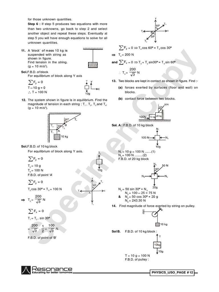 IJSO Part-13 | PDF | Tension (Physics) | Force