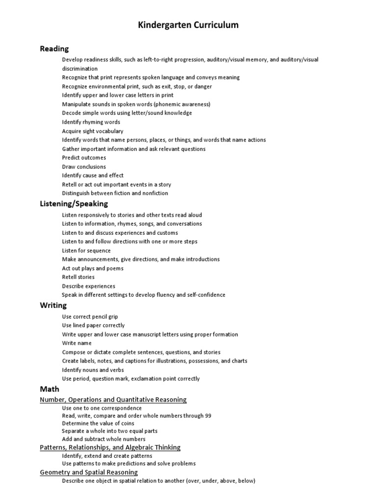 Kindergarten Curriculum 2015-16 | PDF | Scientific Method | Science