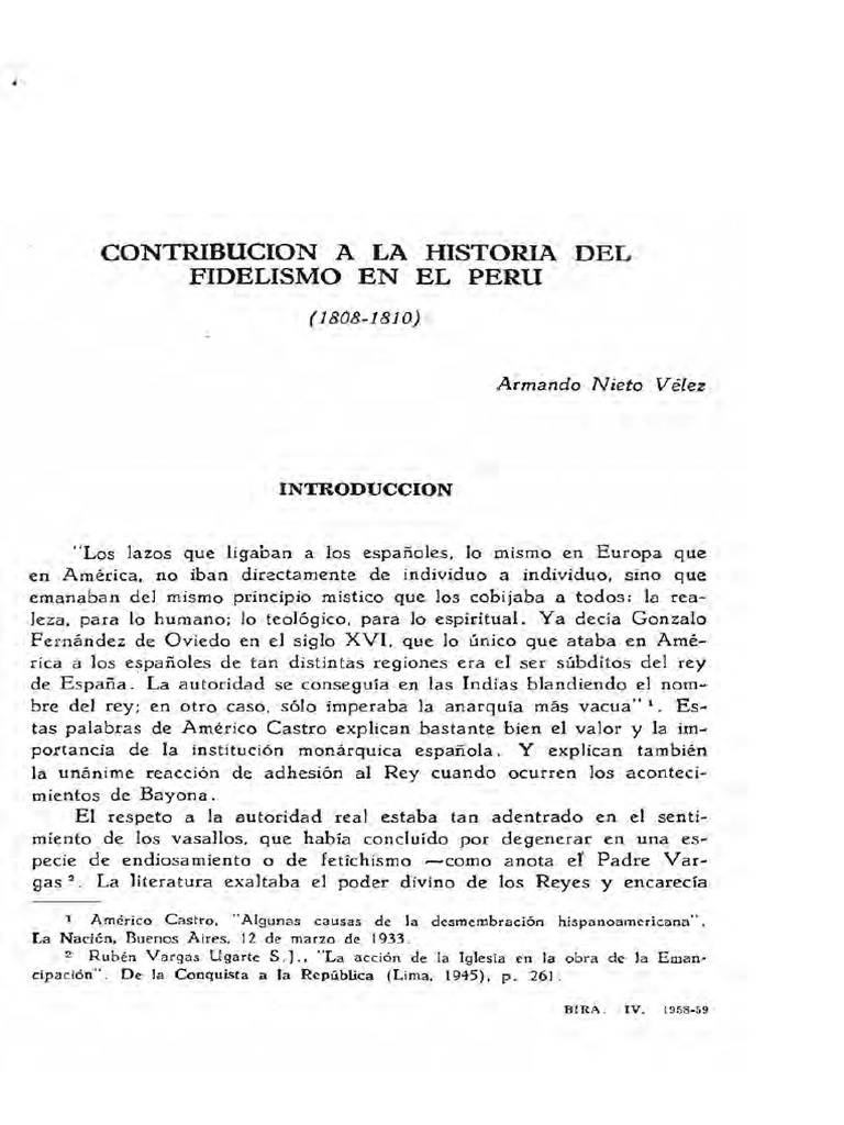 Contribucion A La Historia Del Fidelismo Limeño | PDF | Napoleón | España
